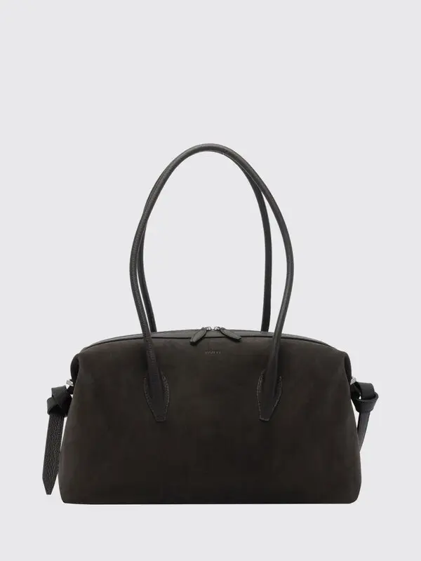 Yuzefi Brioche Suede Calfskin Leather Shoulder Bag With Double Handle