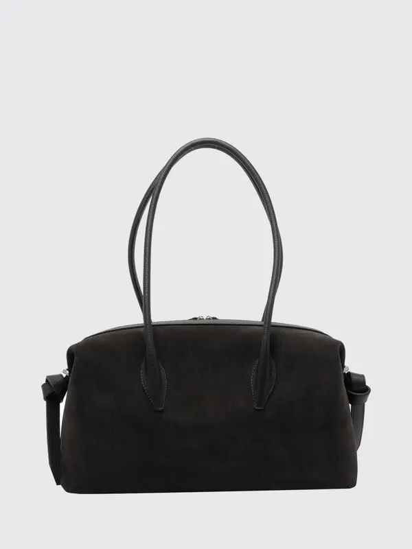 Yuzefi Brioche Suede Calfskin Leather Shoulder Bag With Double Handle