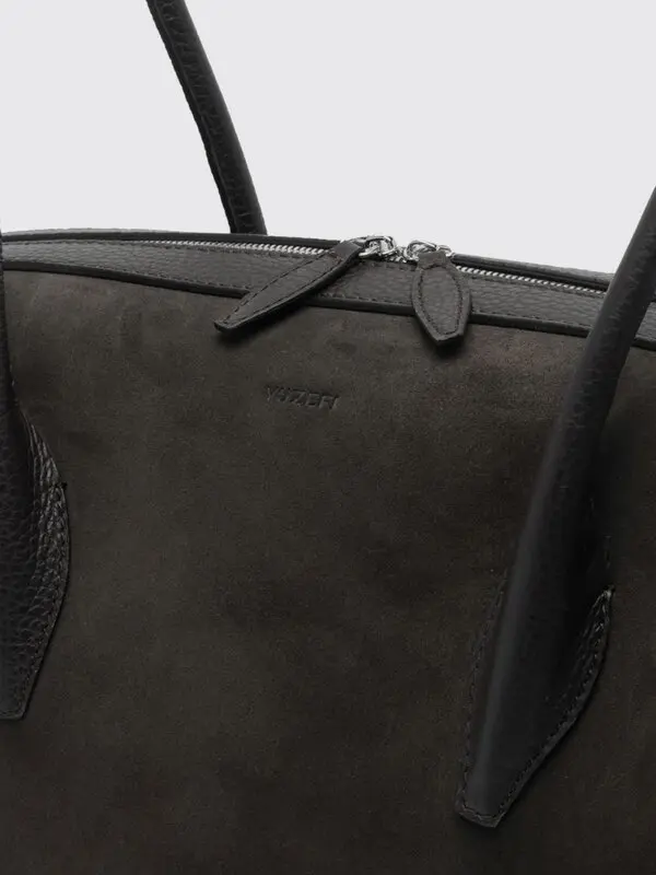 Yuzefi Brioche Suede Calfskin Leather Shoulder Bag With Double Handle