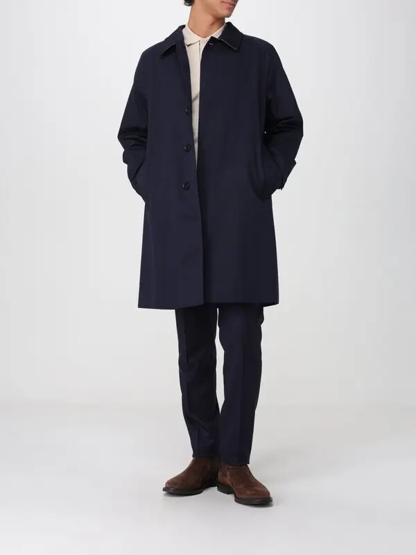 Burberry Knee-length Single-breasted Trench Coat In Cotton With Concealed Fastening