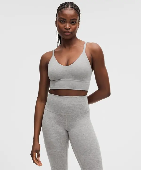 Lululemon Focuser Scoop-neck Bra Nulu - Heathered Core Medium Grey