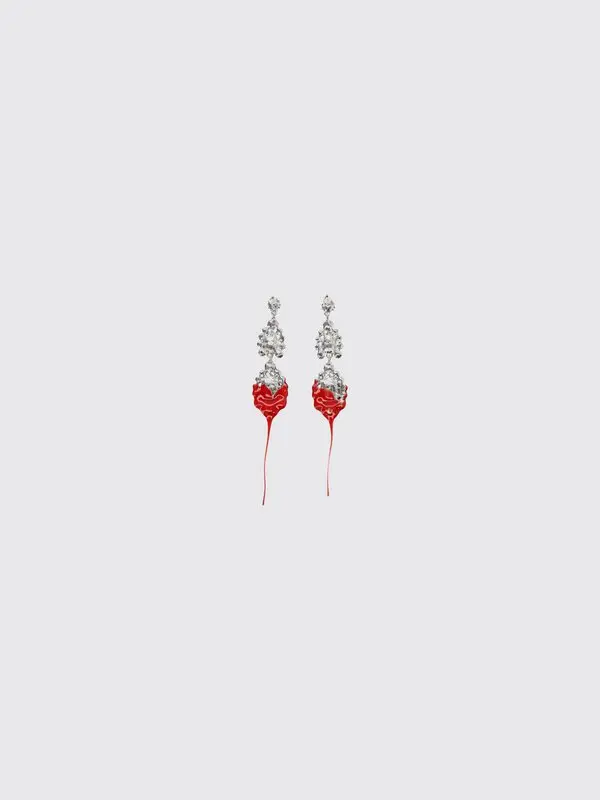 Ottolinger Dangle Earrings In Metal With Inset Rhinestones