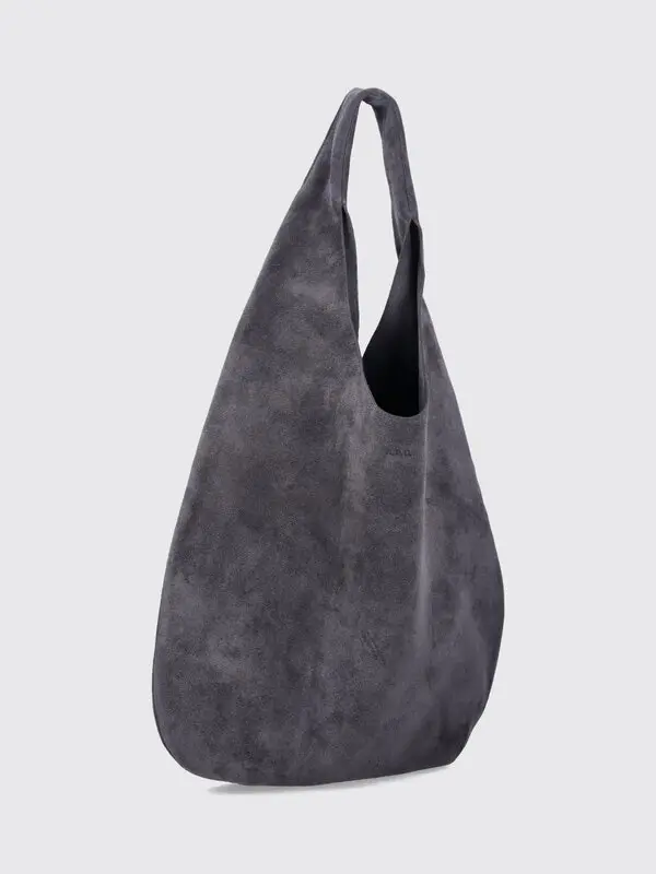 A.p.c. Le Neige Suede Shoulder Bag With Flat Handle And Embossed Logo