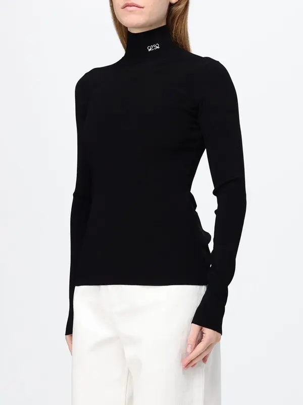 Loewe Slim Fit Viscose Turtleneck With Contrast Logo