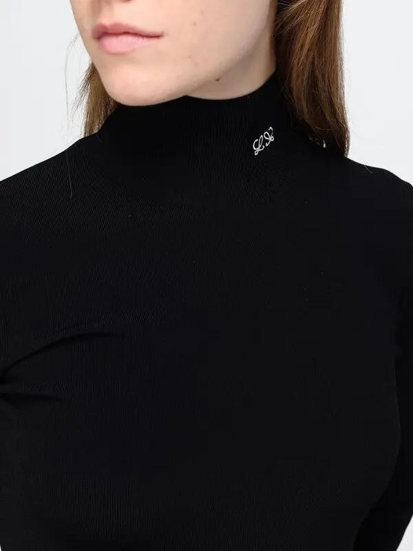 Loewe Slim Fit Viscose Turtleneck With Contrast Logo
