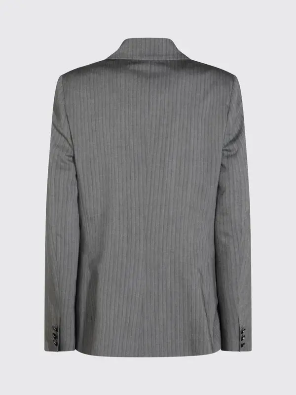 Alberta Ferretti Single-breasted Chevron Wool Blend Blazer