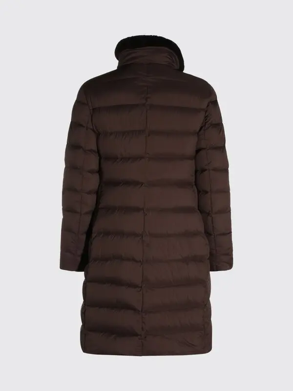 MOORER Vetiver-s3 Long Technical Fabric Down Jacket With Fur Collar