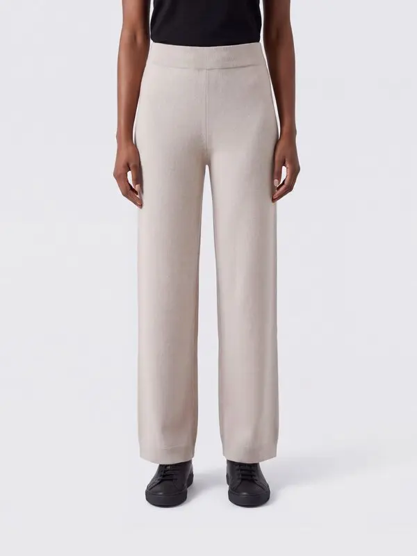 ALLUDE High-waisted Wide Leg Wool And Cashmere Knit Jogging Trousers