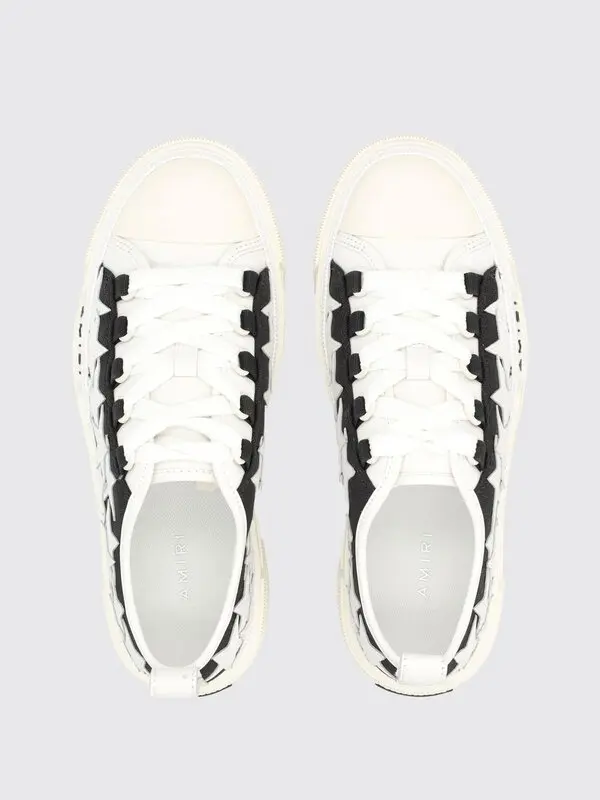 Amiri Stars Court Trainers In Canvas And Leather With Star Print And Platform Sole