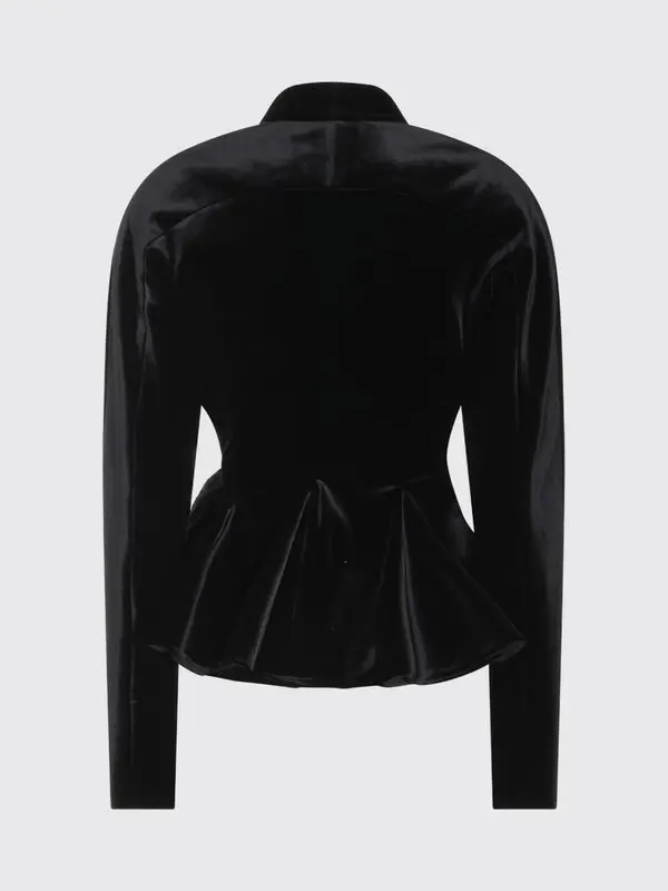 Alberta Ferretti Cropped Velvet Robe Blazer With Tie-waist Closure