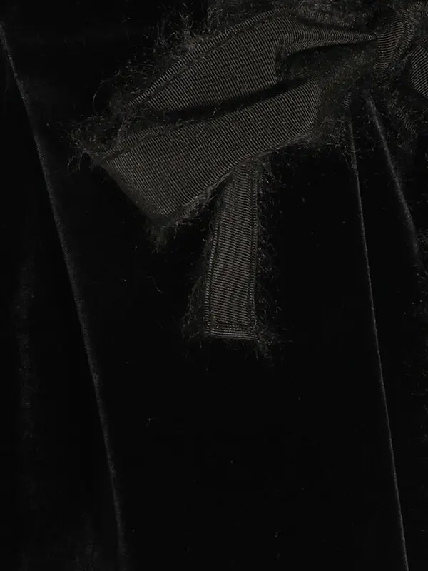 Alberta Ferretti Cropped Velvet Robe Blazer With Tie-waist Closure
