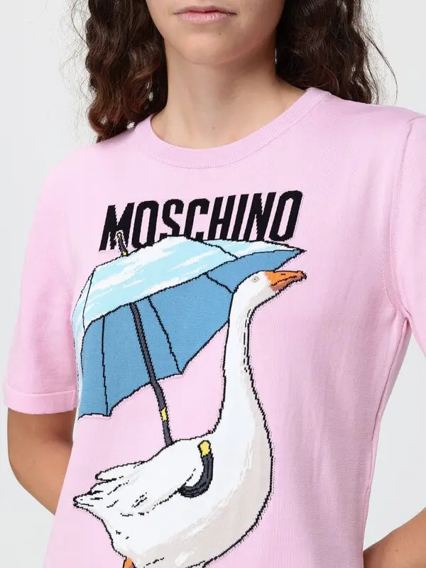 Moschino Cotton Mini T-shirt Dress With Graphic Logo