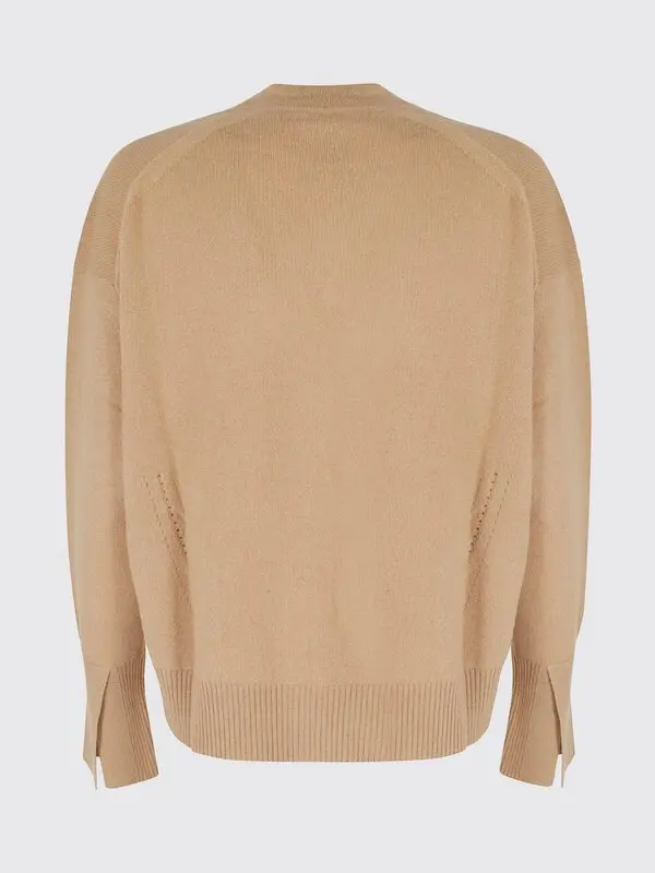 SEMICOUTURE Esther Wool Cardigan With V-neck And Patch Pockets - Nude