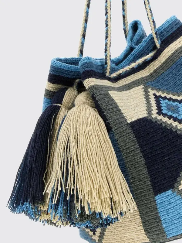 JW Anderson Wayuu Mini Bucket Bag With Tassels And Ethnic Pattern
