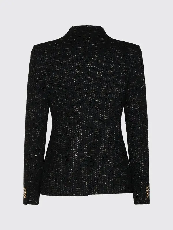 Tagliatore Double-breasted Slim Fit Tweed Blazer With Peaked Lapels