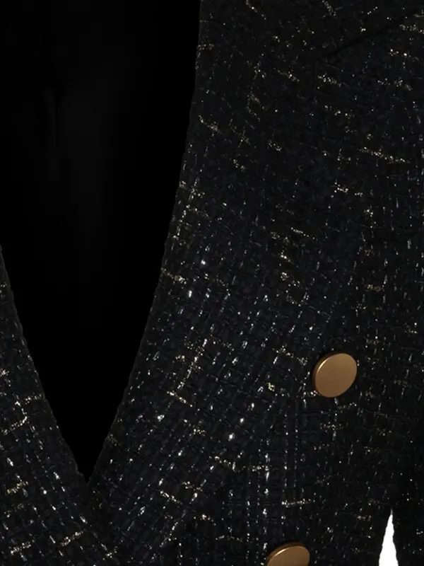 Tagliatore Double-breasted Slim Fit Tweed Blazer With Peaked Lapels