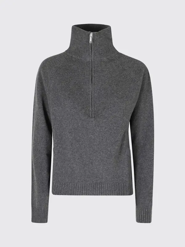 SEMICOUTURE Half-zip Wool Turtleneck Jumper With Ribbed Trims