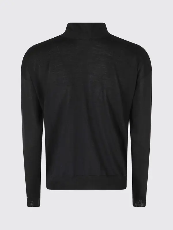 ROBERTO COLLINA Wool Jumper With V-neck And Scarf Collar