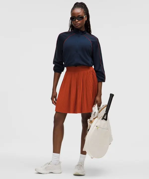 Lululemon Pleated High-rise Knee-length Tennis Skirt - Autumn Rust