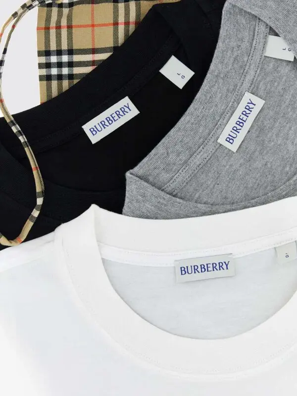Burberry Crewneck Cotton T-shirt With Ekd Logo Print