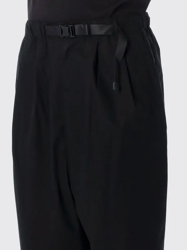 Comme Des Garçons Wide Leg Cotton Trousers With Pleats And Drawstring - Black