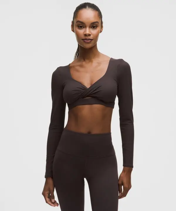 Lululemon Ribbed Nulu Long-sleeve Bra Top - Sequoia