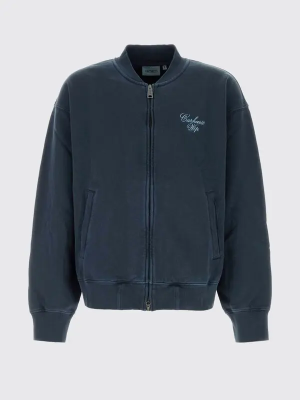 Carhartt Work In Progress Cotton Bomber Jacket With Embroidered Logo And Zip Closure