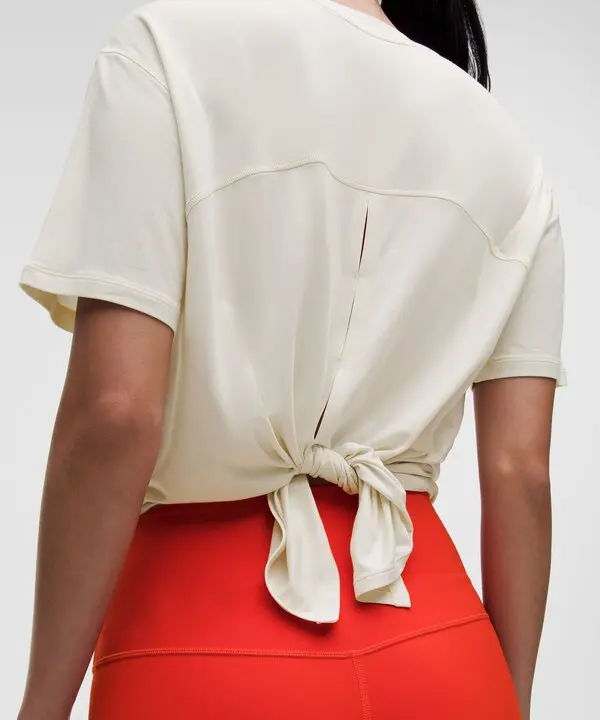 Lululemon Silkyappeal Tie-back Short-sleeve Shirt - Light Ivory