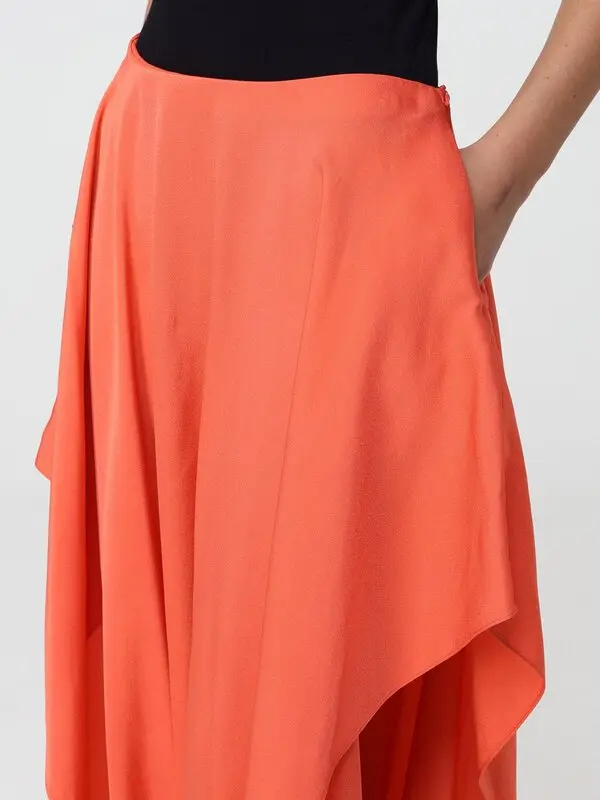 Alaïa Asymmetric Long Skirt In Cady With Elasticated Waist