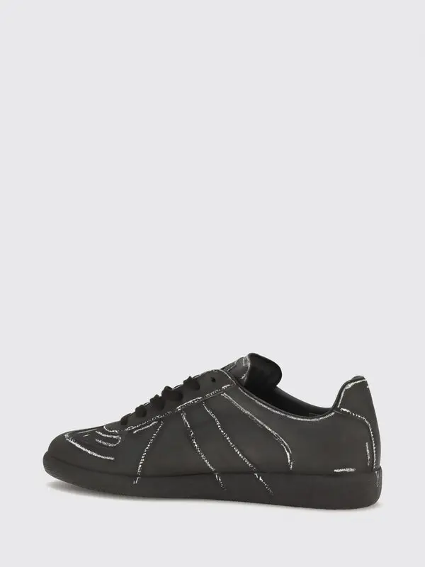 MAISON MARGIELA Replica Bi Calf Leather Low Top Sneakers - Black