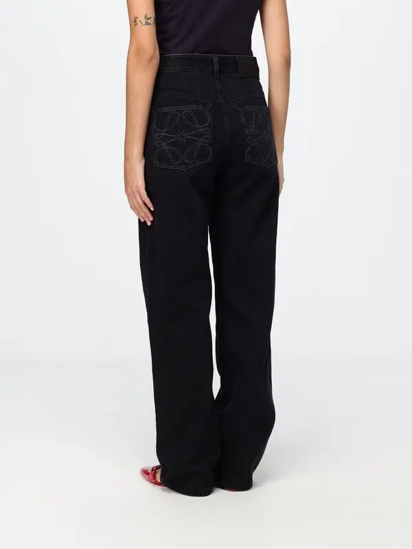Loewe Anagram Mid-rise Straight Jeans In Denim With Embroidered Logo