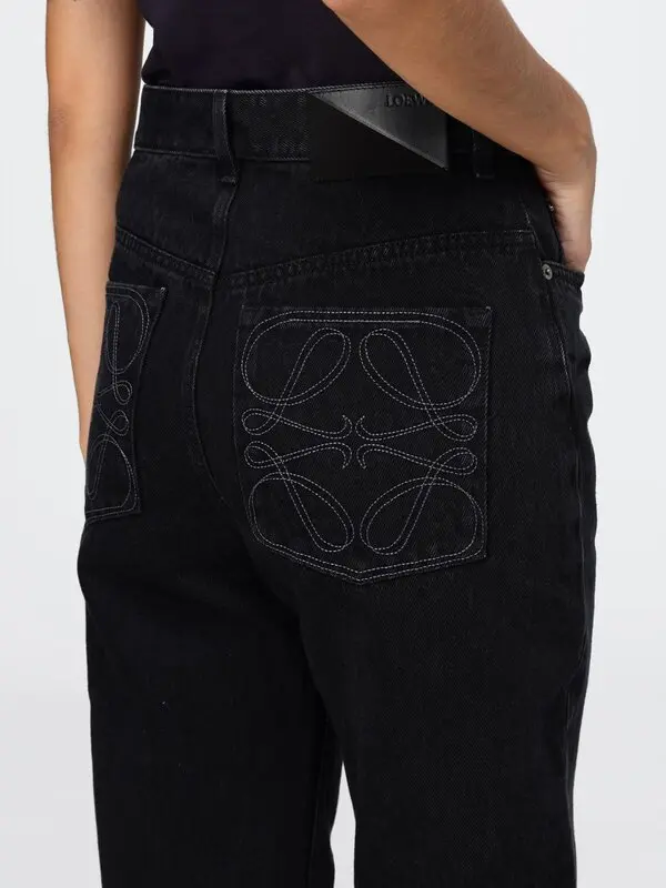 Loewe Anagram Mid-rise Straight Jeans In Denim With Embroidered Logo