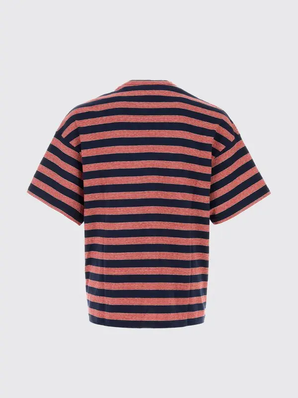 JIL SANDER Two-tone Striped Cotton Crewneck T-shirt With Dropped Shoulders