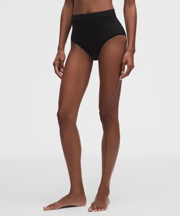 Lululemon Underease High-waist Ribbed Brief - Black