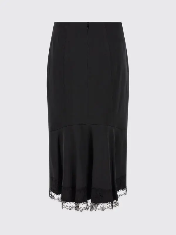 Ermanno Scervino High-waisted Silk Midi Pencil Skirt With Lace Inserts