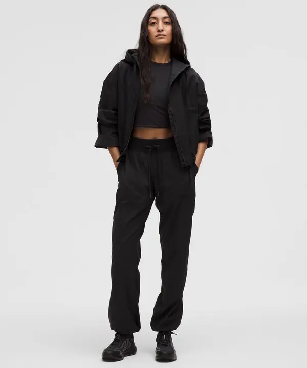 Lululemon Water-resistant Cropped Hooded Jacket - Black/graphite Grey