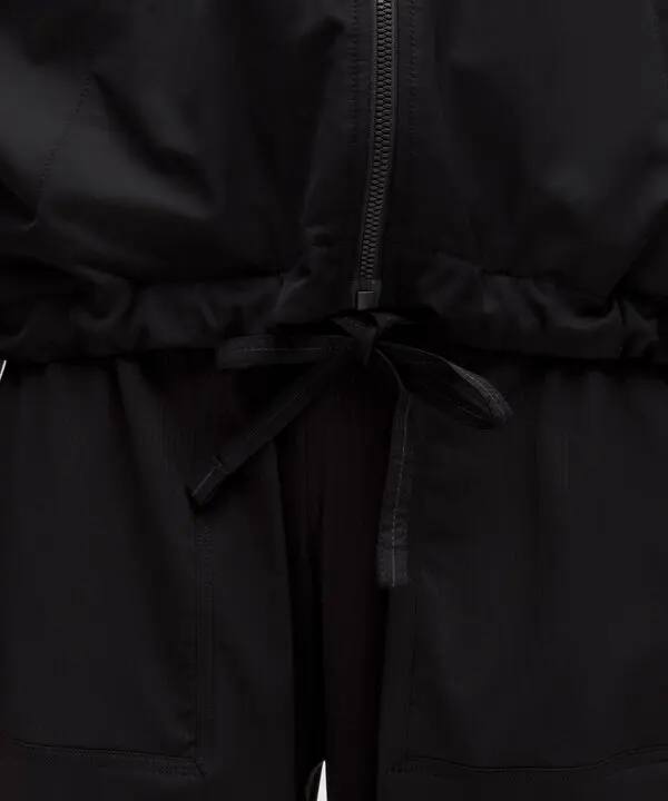 Lululemon Water-resistant Cropped Hooded Jacket - Black/graphite Grey