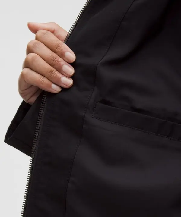 Lululemon Water-resistant Cropped Hooded Jacket - Black/graphite Grey