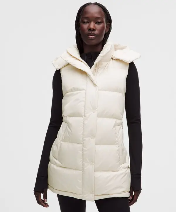 Lululemon Wunder Puff 600-down-fill Mid-length Vest - Light Ivory