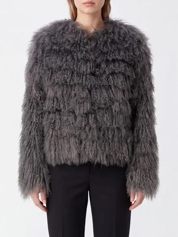 Federica Tosi Cropped Virgin Wool Faux-fur Effect Crew-neck Jacket