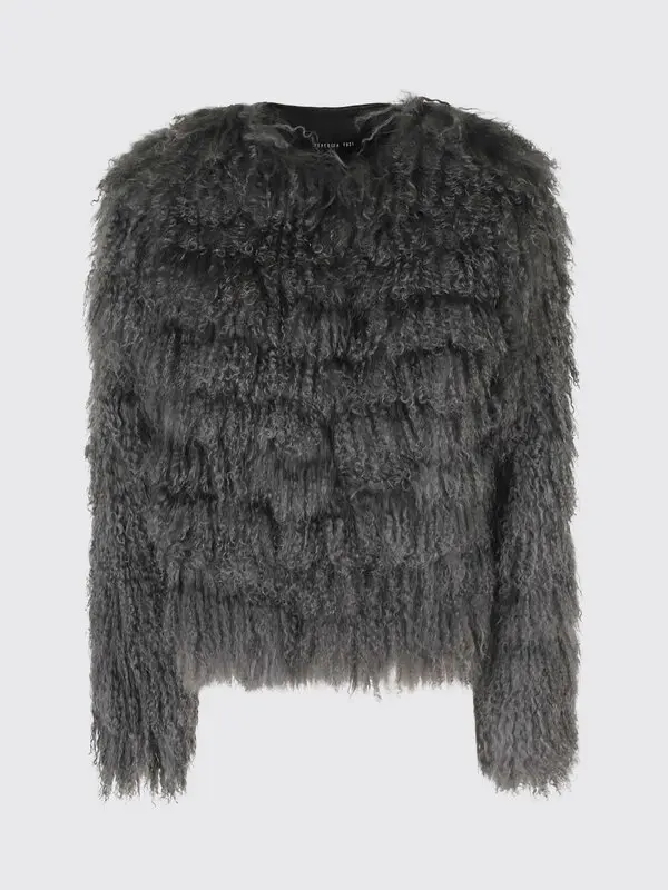 Federica Tosi Cropped Virgin Wool Faux-fur Effect Crew-neck Jacket