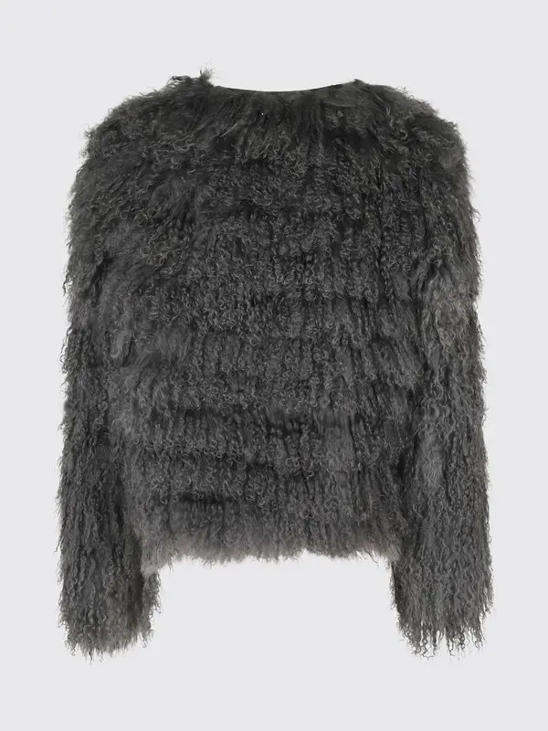 Federica Tosi Cropped Virgin Wool Faux-fur Effect Crew-neck Jacket
