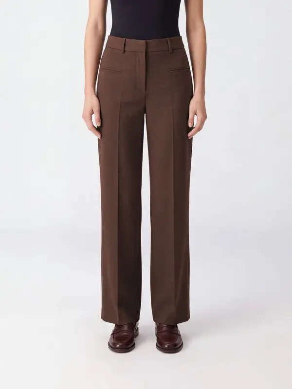 Federica Tosi Mid-rise Straight-leg Trousers In Crêpe - Brown