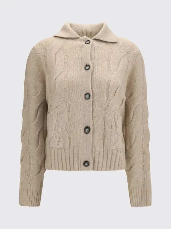 ALLUDE Cashmere And Silk Cardigan With Classic Collar And Button Closure - Olive