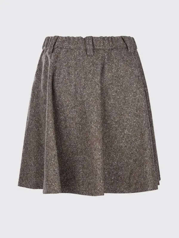 Brunello Cucinelli Flared Wool Blend Mini Skirt With High Elasticated Waist