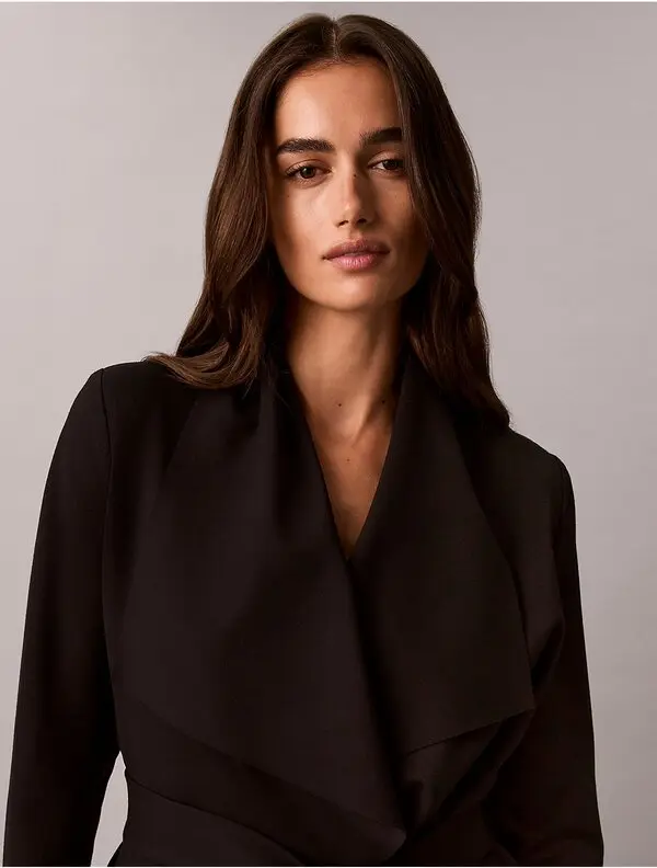 Calvin Klein High Twist Compression Flyaway Belted Jacket
