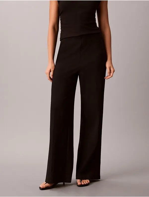 Calvin Klein High Twist Compression Pull-on Wide Leg Pants