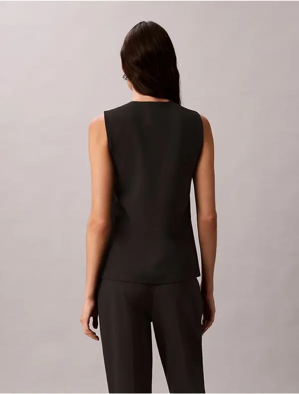 Calvin Klein High Twist Compression V-neck Shell - Black