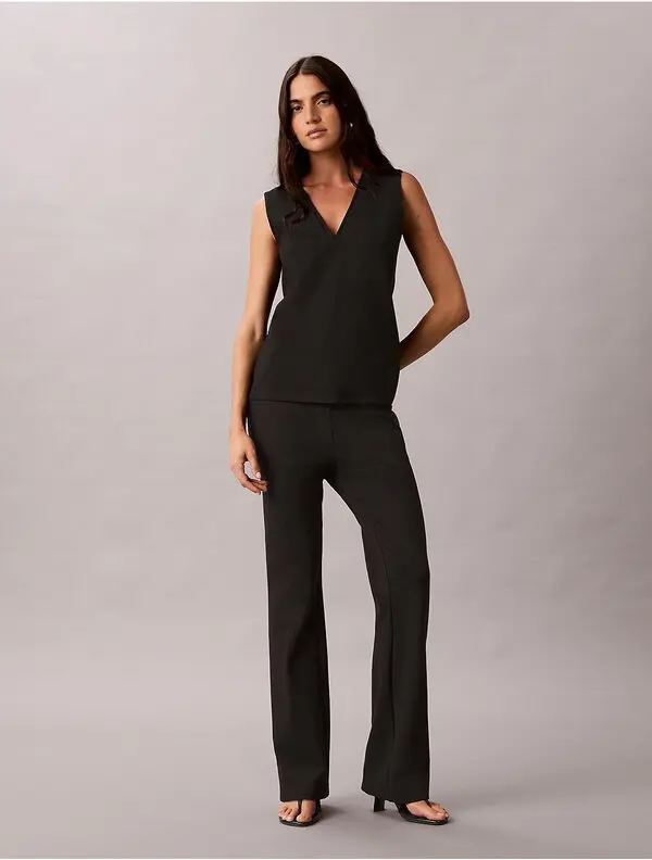 Calvin Klein High Twist Compression V-neck Shell - Black