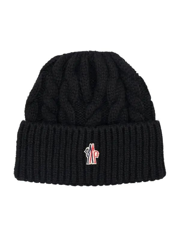 Moncler Knitted Beanie Hat - Nero